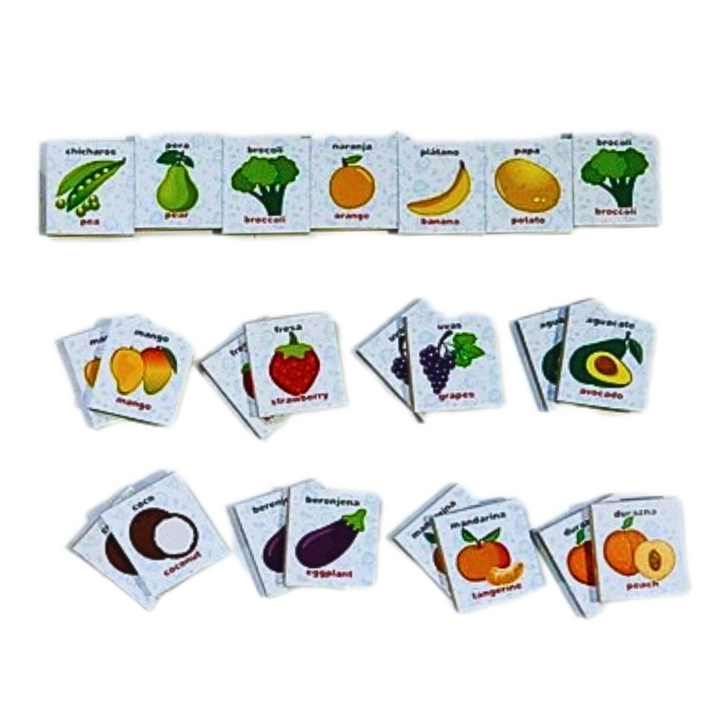 Memorama Frutas y Verduras Bilingue – Tic Tac Toy